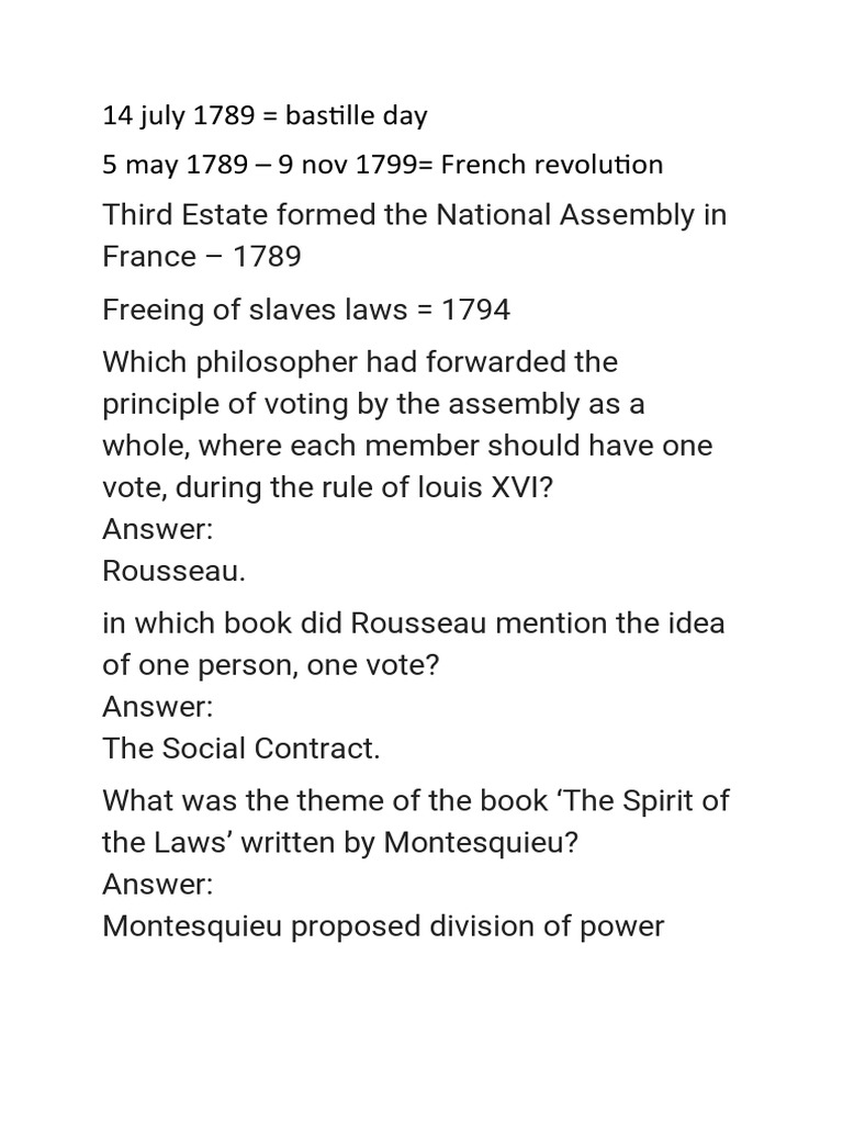 pt1 History Notes French Revolution | PDF | French Revolution | France