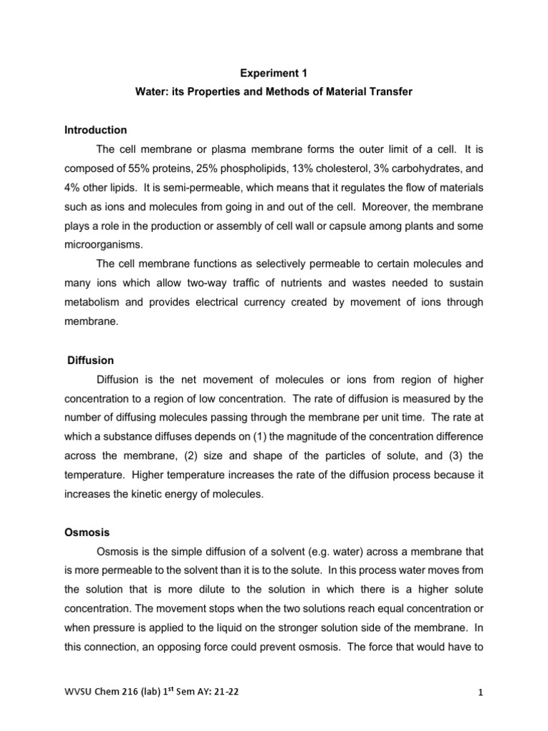 Kami Export - Experiment 1 | PDF | Cell Membrane | Osmosis