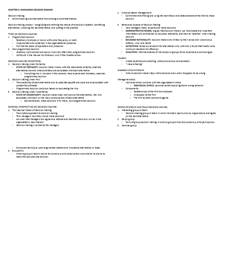Effective Decision Making Strategies | PDF | Decision Making ...