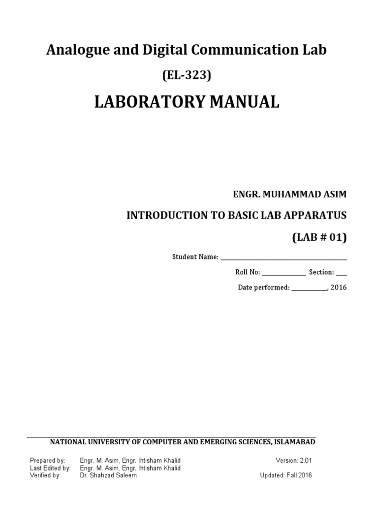 Laboratory Manual: Analogue and Digital Communication Lab | PDF | Power ...