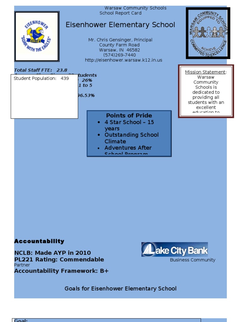 Eisenhowe Report Card | PDF | Students | Adequate Yearly Progress