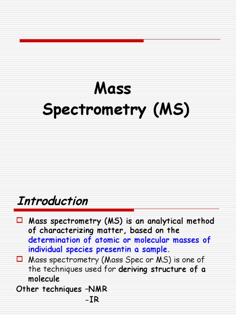 Mass Spec | PDF | Mass Spectrometry | Molecules