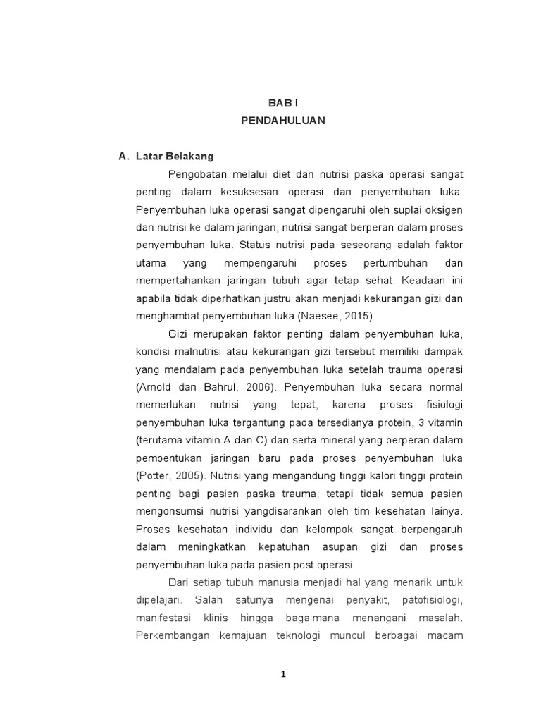 Bab I Nutrisi Post Op | PDF