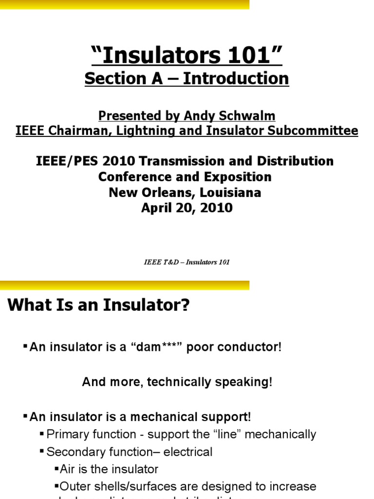 "Insulators 101": Section A - Introduction | PDF | Insulator ...