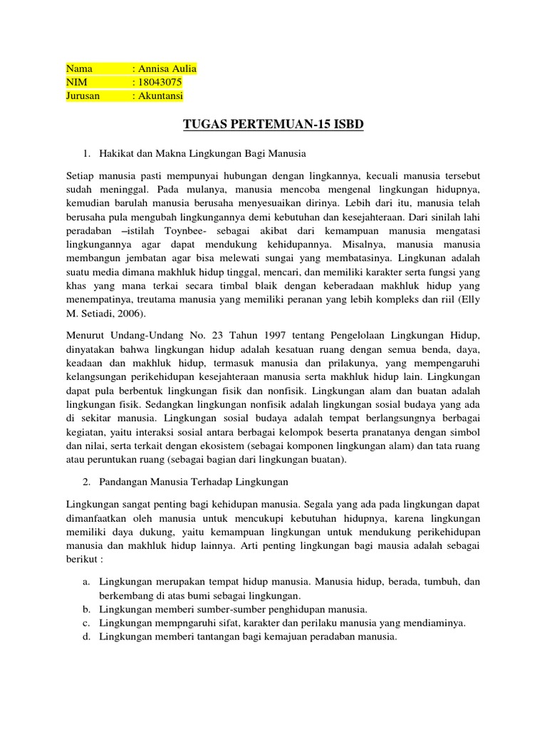 Tugas P-15 ISBD Annisa Aulia 18043075 | PDF