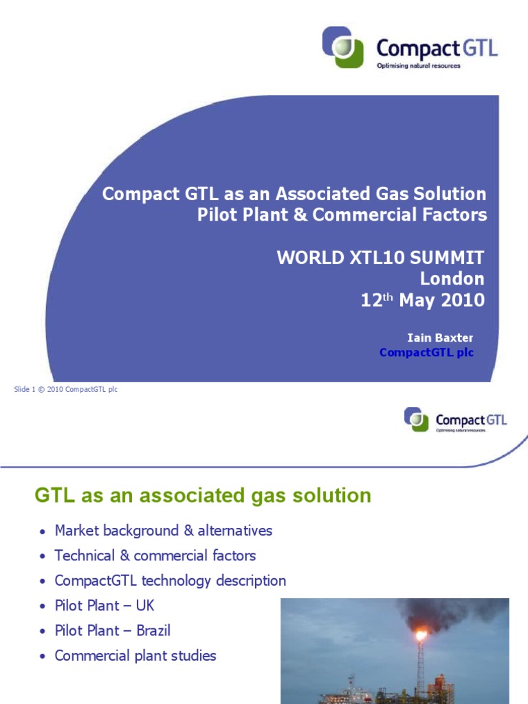 Real Title: Compact GTL As An Associated Gas Solution Pilot Plant ...