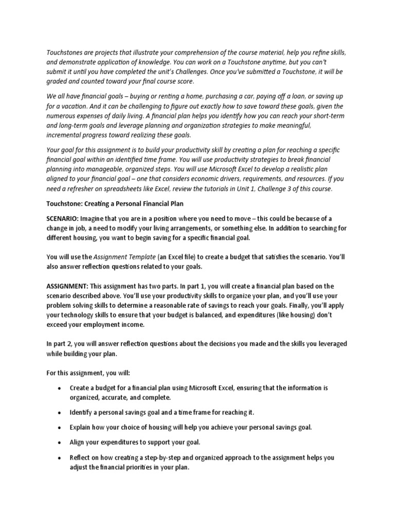 Creating Your Personal Financial Plan | PDF | Goal | Microsoft Excel