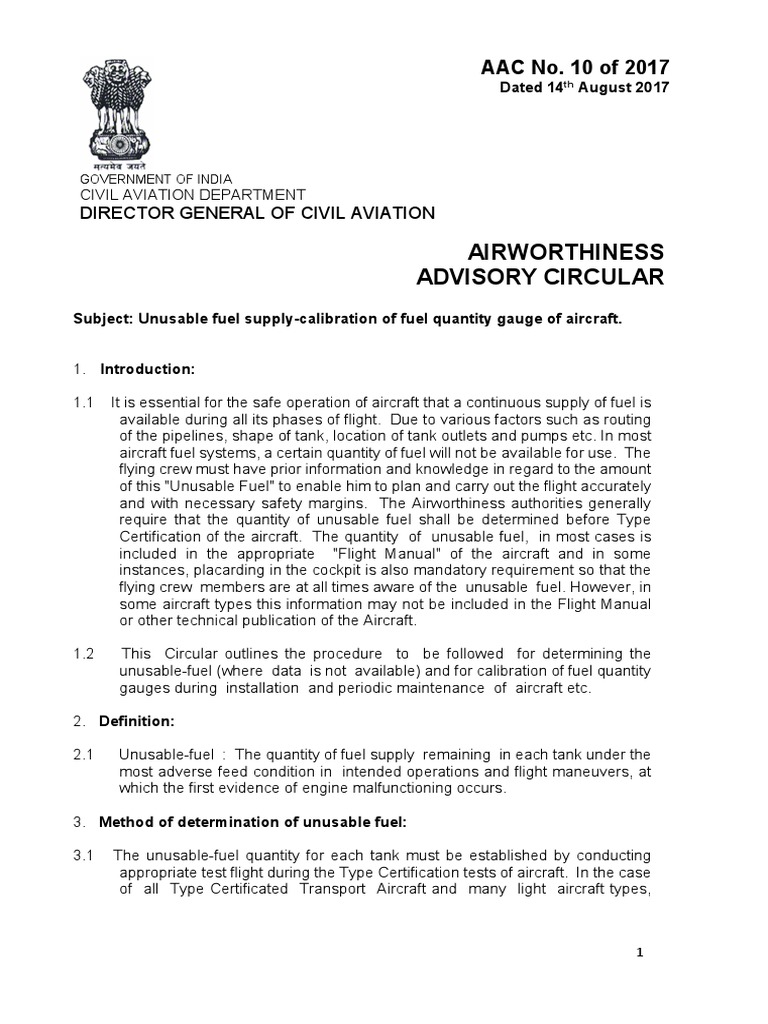 Airworthiness Advisory Circular: Director General of Civil Aviation ...