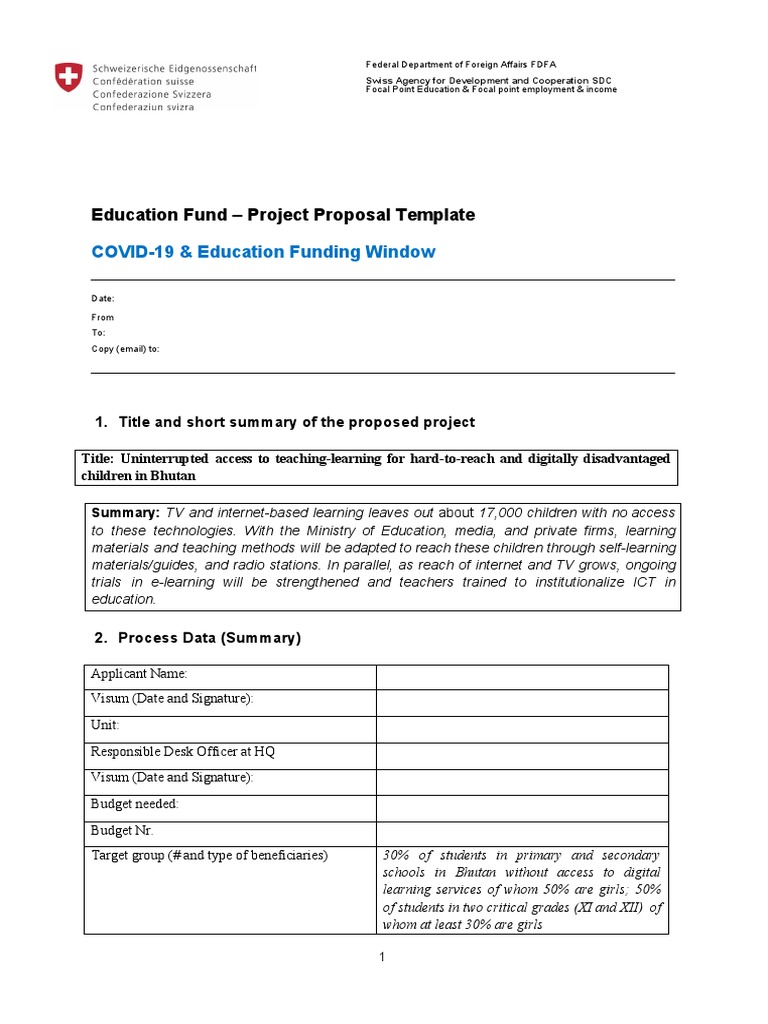 Education Fund - Project Proposal Template: COVID-19 & Education ...
