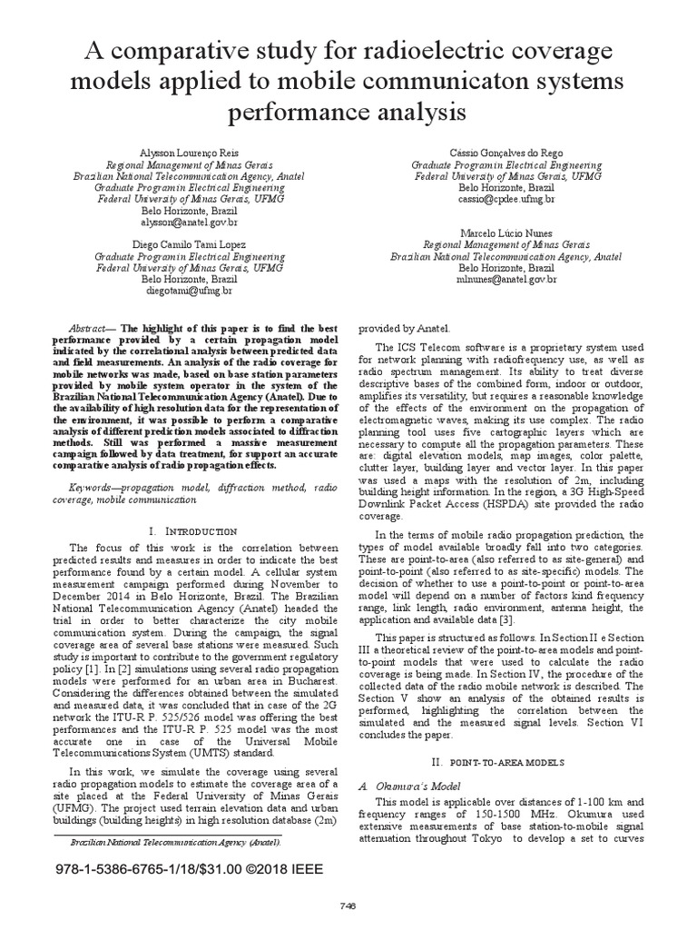 Radioelectric Coverage Models Pdf Radio Propagation Radio