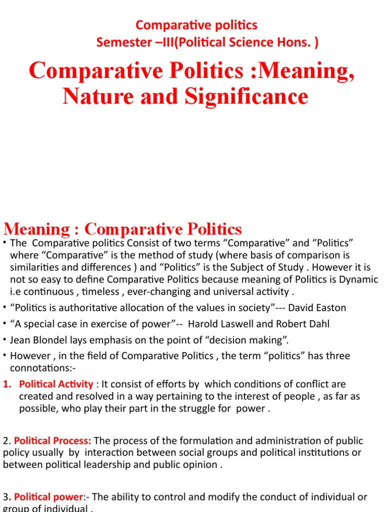 Comparative Politics Nature, Scope | PDF | Political Science ...