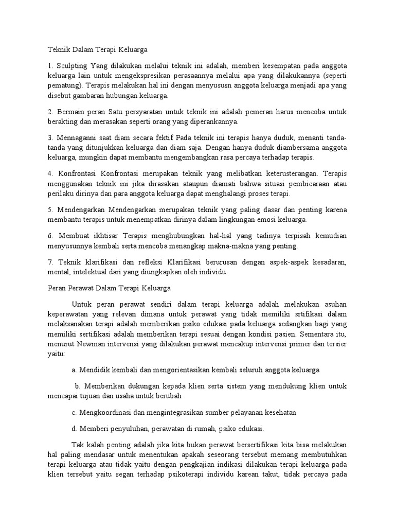 MENGEMBANGKAN PENGERTIAN TERAPI KELUARGA | PDF