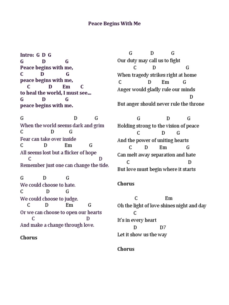 Peace Begins With Me | PDF