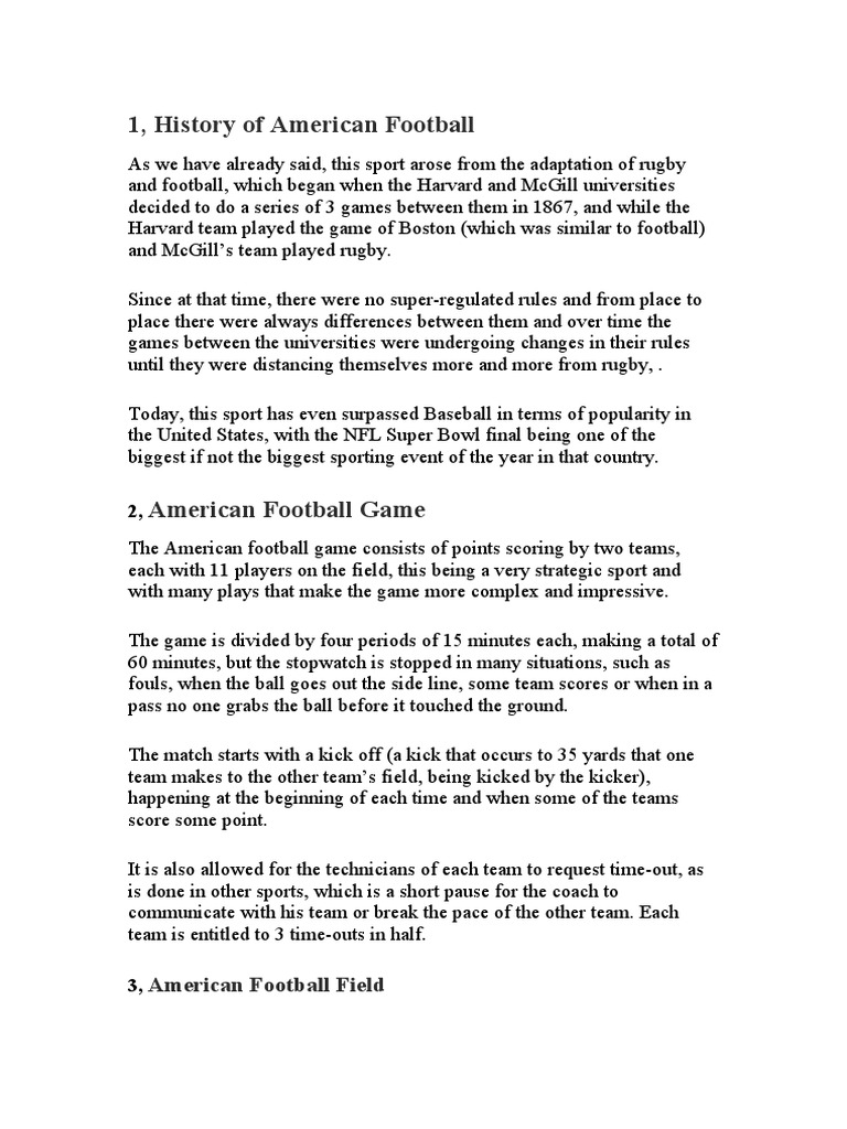 1, History of American Football | PDF | American Football | National ...