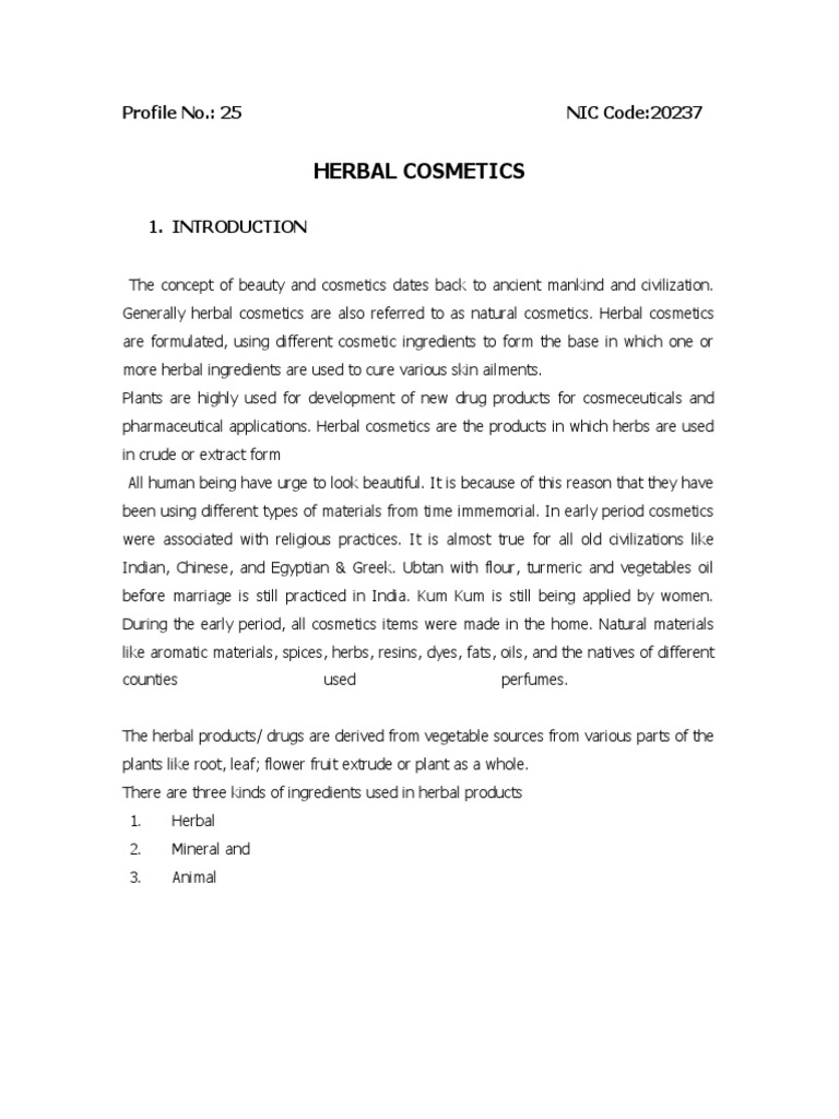 Herbal Cosmetics | PDF | Cosmetics | Food And Drug Administration