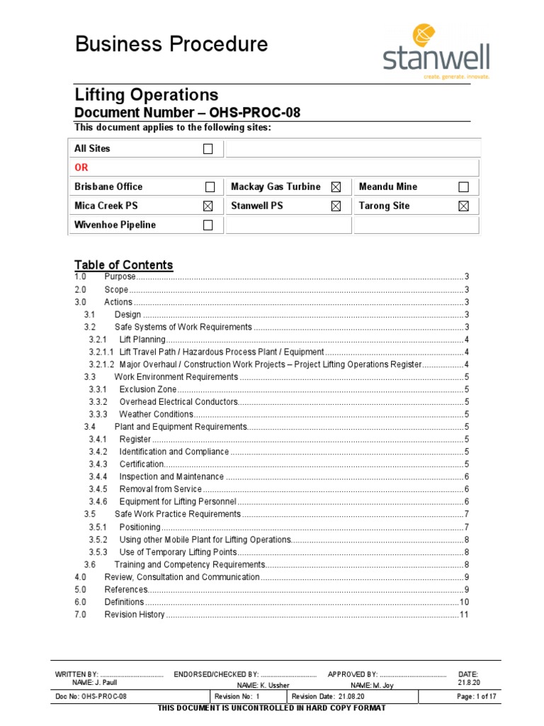 Safe Lifting Operations Guide | PDF | Crane (Machine) | Occupational ...