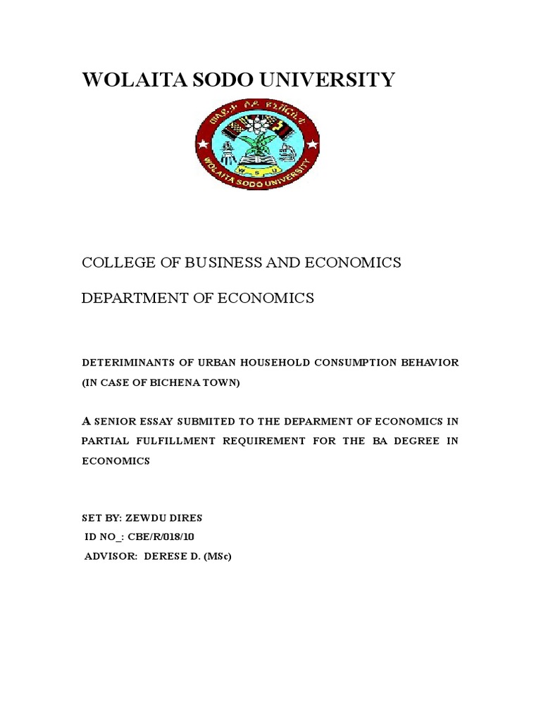 Wolaita Sodo University: College of Business and Economics Department ...
