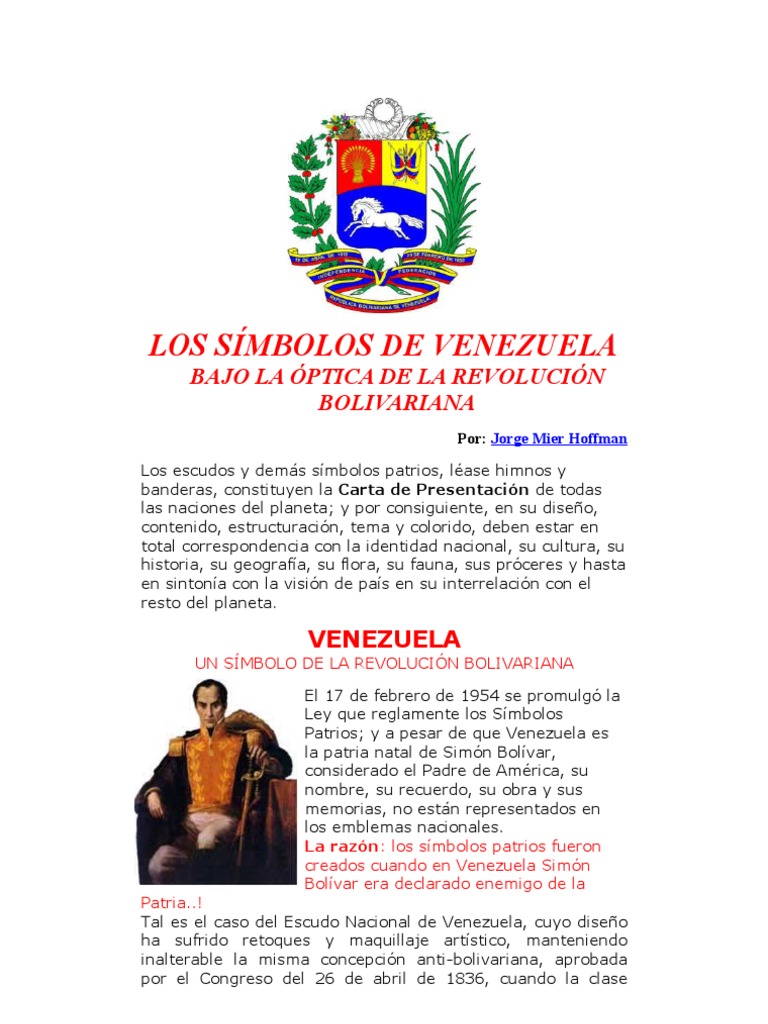 Los Símbolos de Venezuela | PDF | Venezuela | Agitación