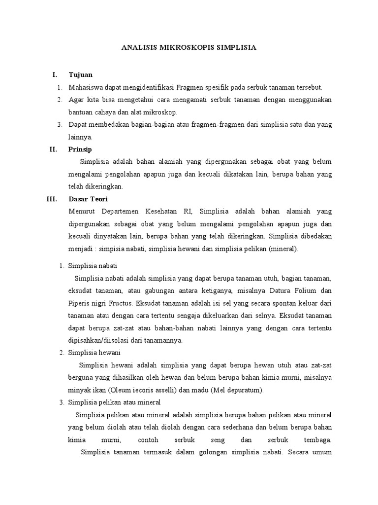 Simplisia Amylum | PDF