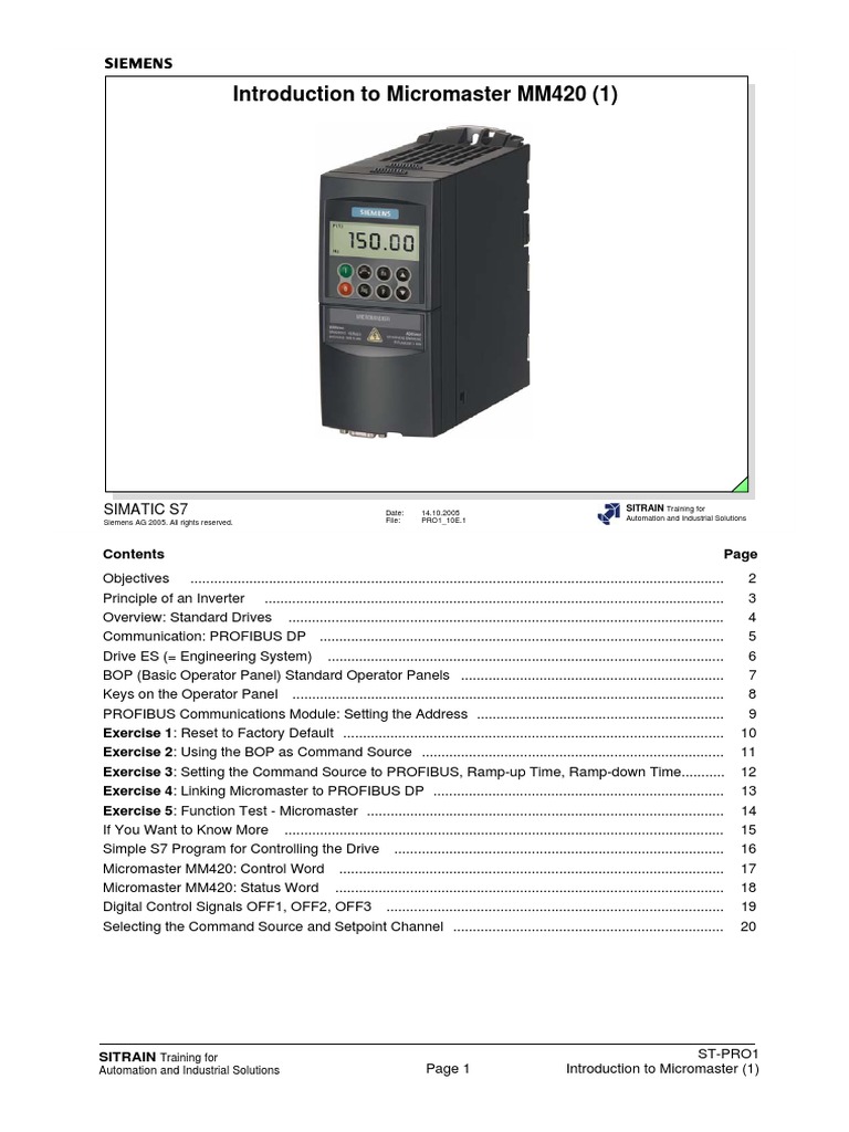 Micromaster 440 Programming Overview | PDF | Rectifier | Power Inverter