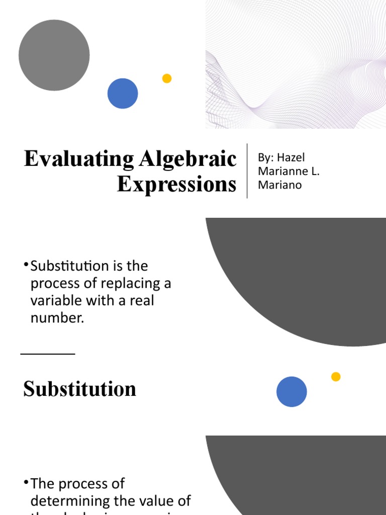 Evaluating Algebraic Expressions Guide | PDF