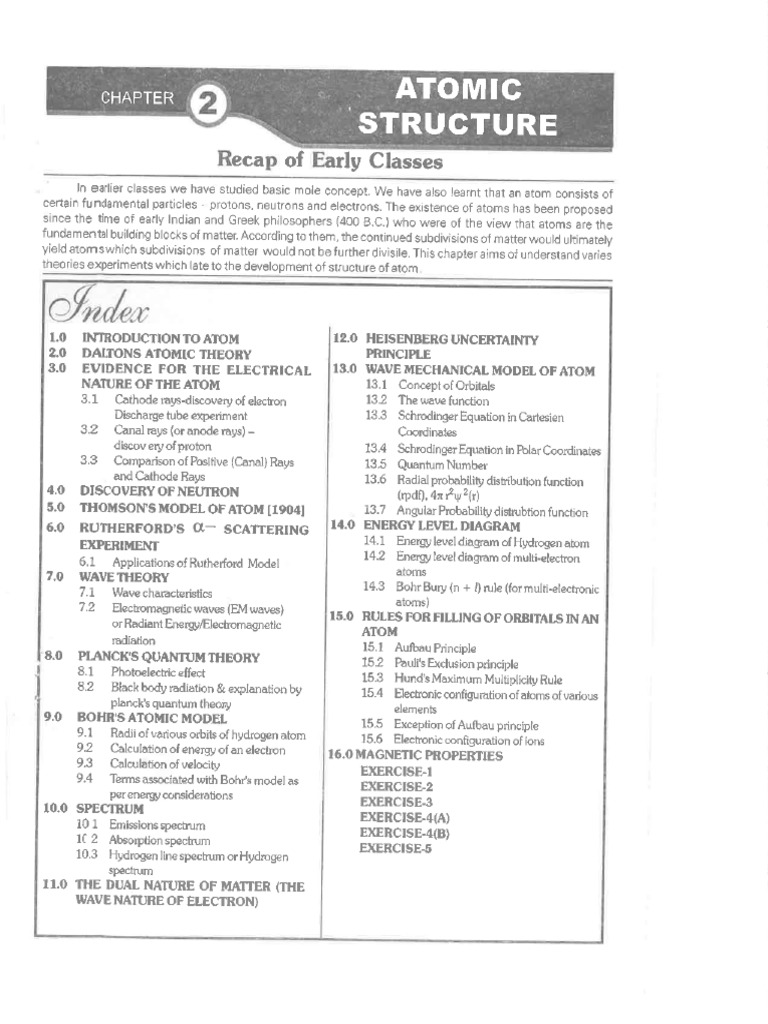 Chemistry - Atomic Structure | PDF
