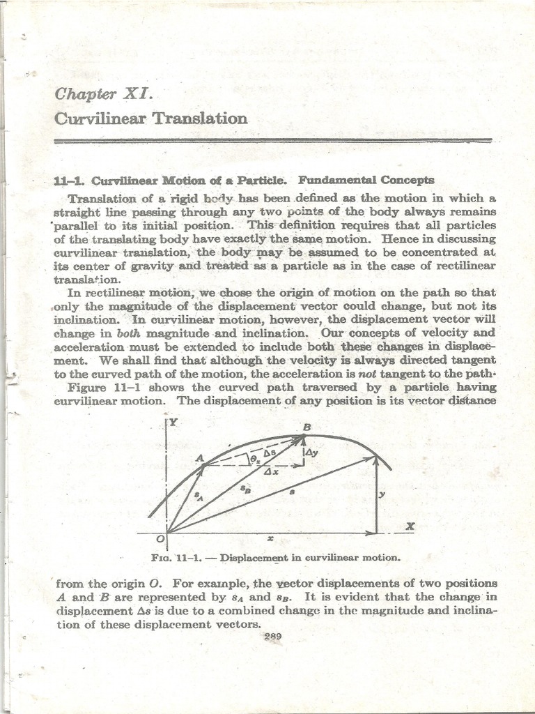 Chapter 11 Curvilinear Translation | PDF