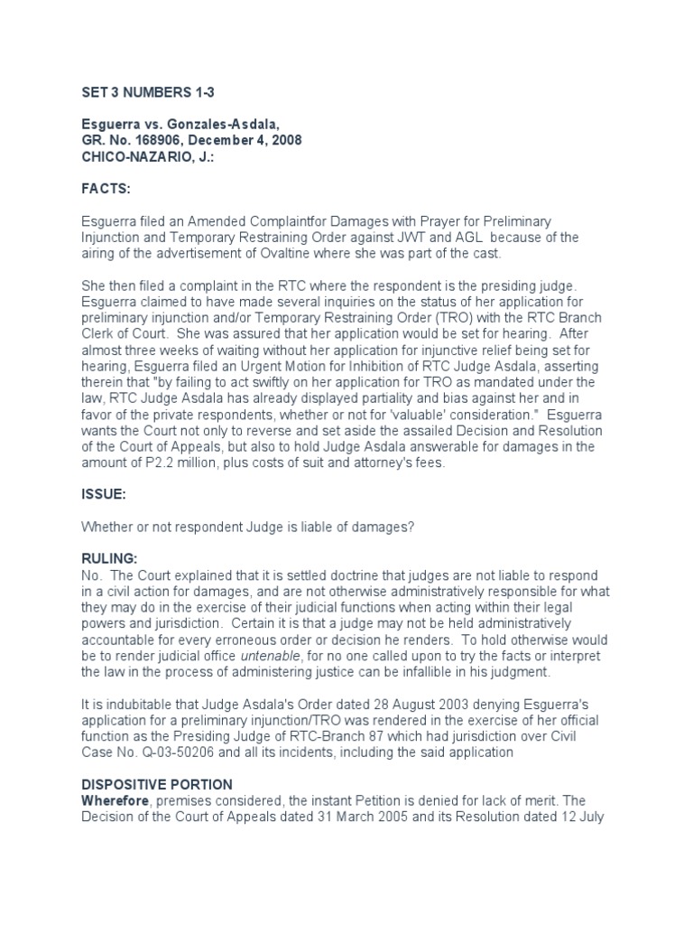 Court Rulings on Civil Cases | PDF | Lawsuit | Injunction