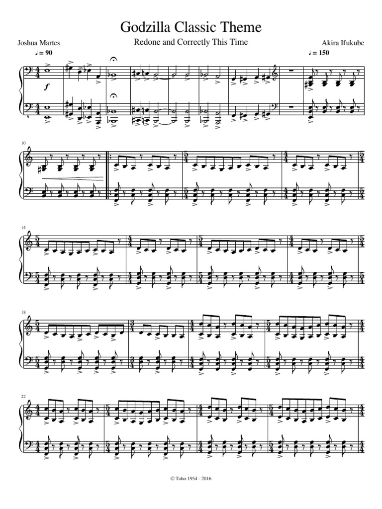 Godzilla Classic Theme: Redone and Correctly This Time | PDF | Cinema ...