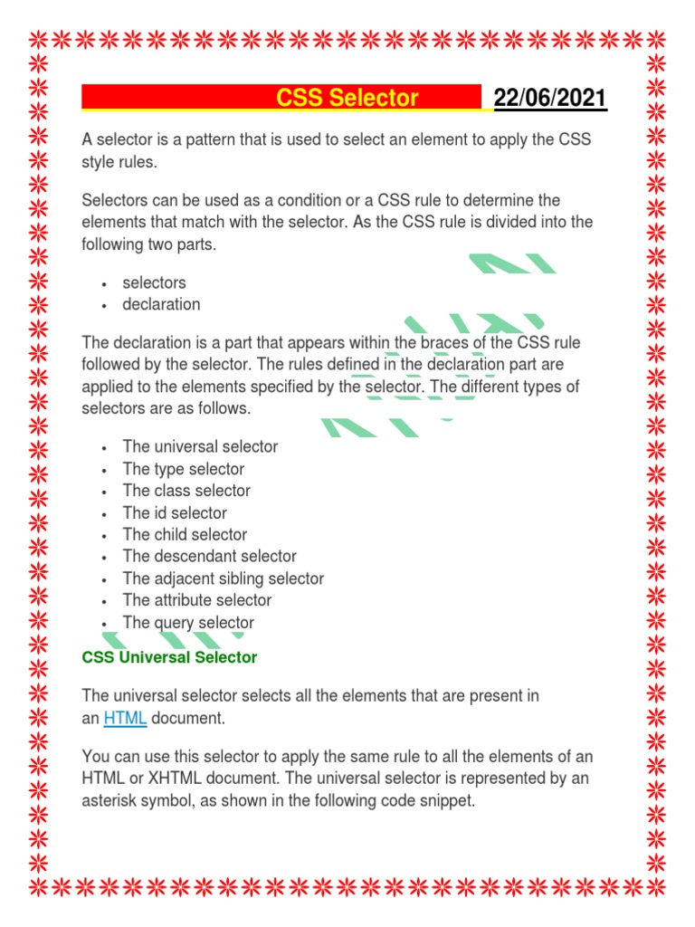 CSS Selector | PDF | Html | World Wide Web Consortium