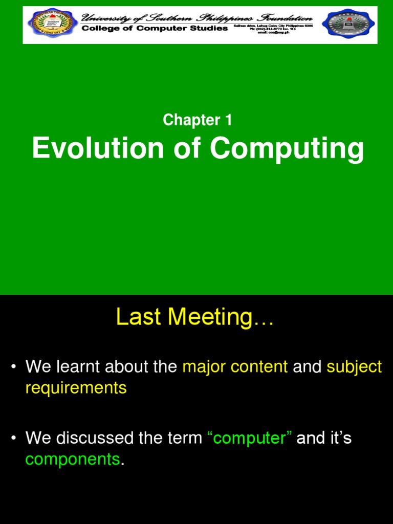 Chap01 Evolution-Of-Computing | PDF | Personal Computers | Computing
