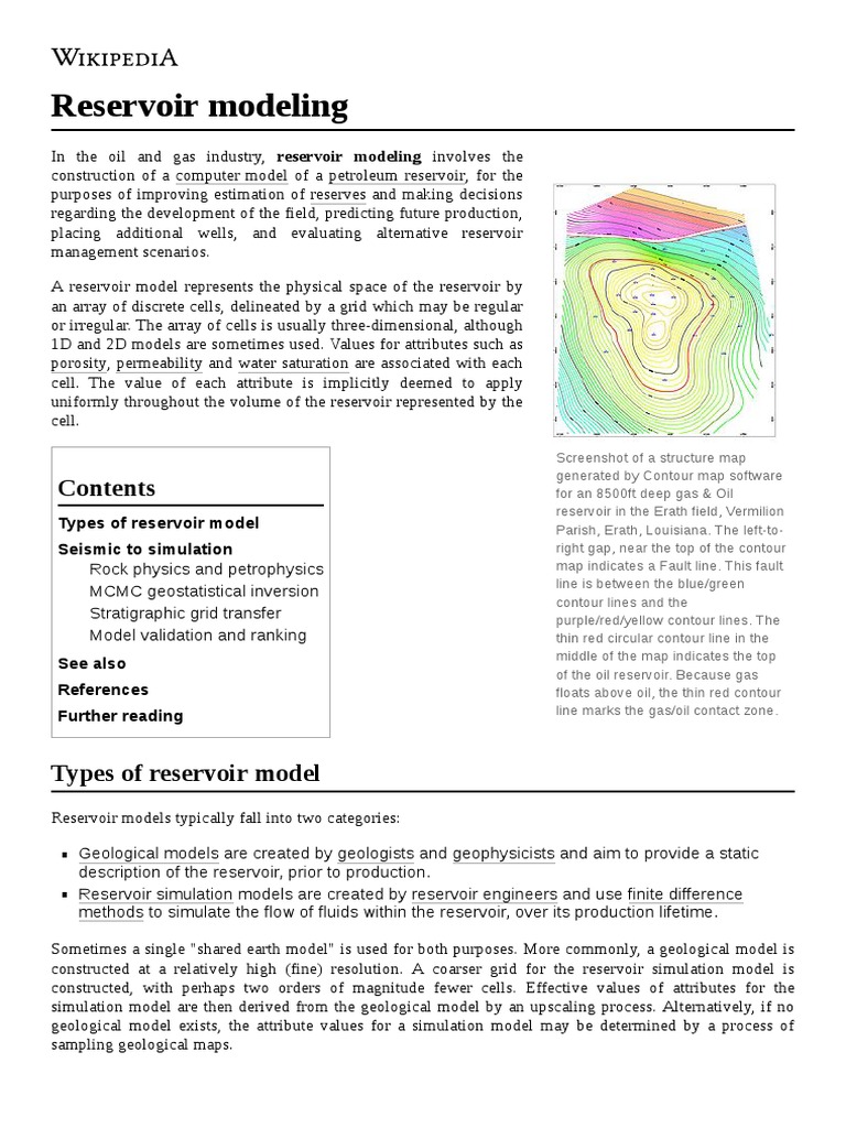 Reservoir Modeling: Types of Reservoir Model Seismic To Simulation ...