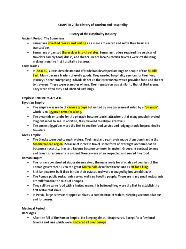 CHAPTER 2 The History of Tourism and Hospitality | PDF | Restaurants ...