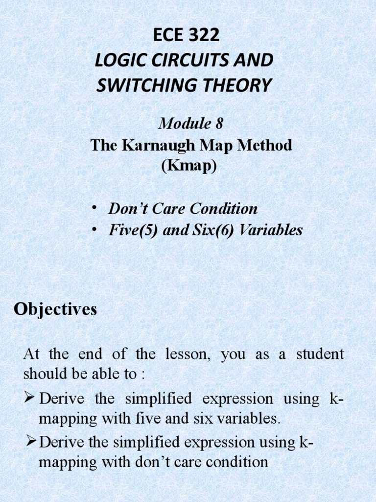Module 8 The Karnaugh Map Method - 5 - 6 - Var | PDF | Logic | Theory Of Computation