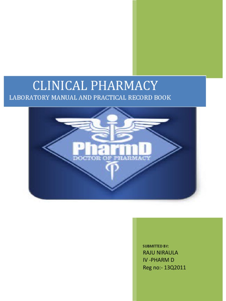 Clinical Pharmacy: Laboratory Manual and Practical Record Book | PDF