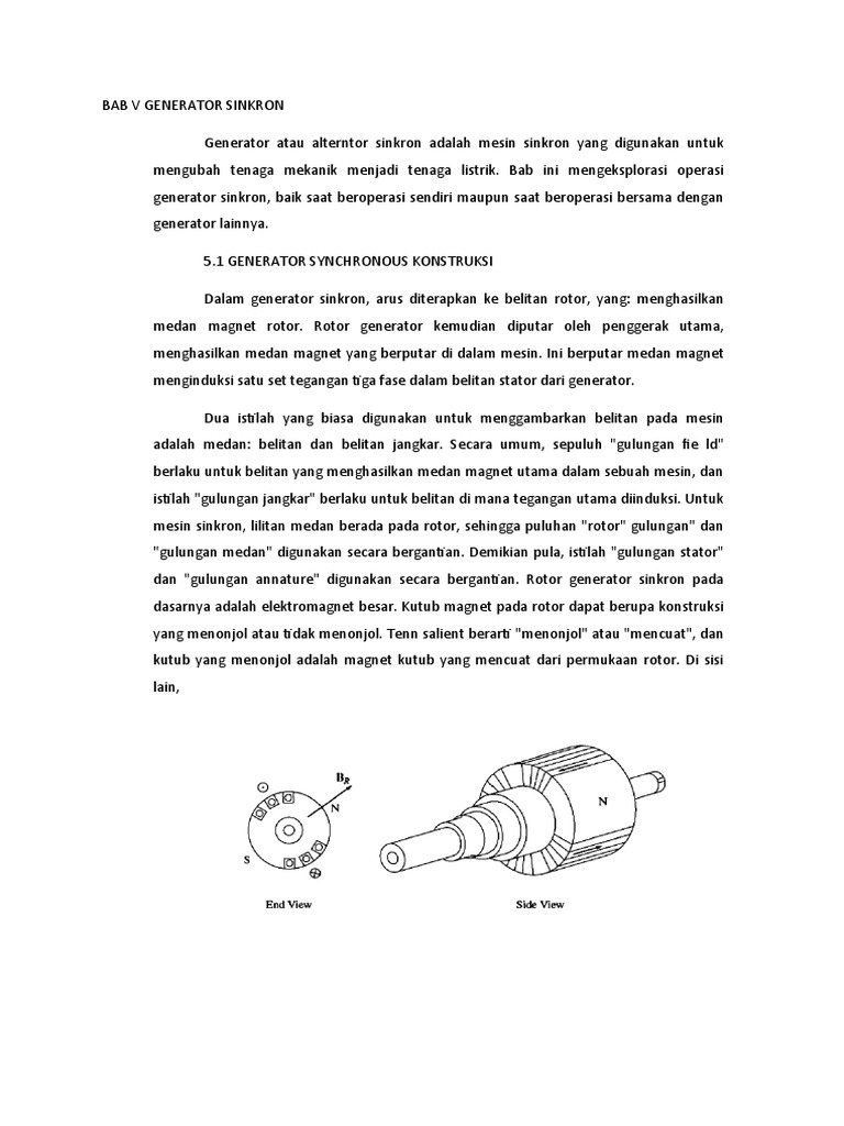 MENGENAL OPERASI DAN KOMPONEN PENTING GENERATOR SINKRON | PDF