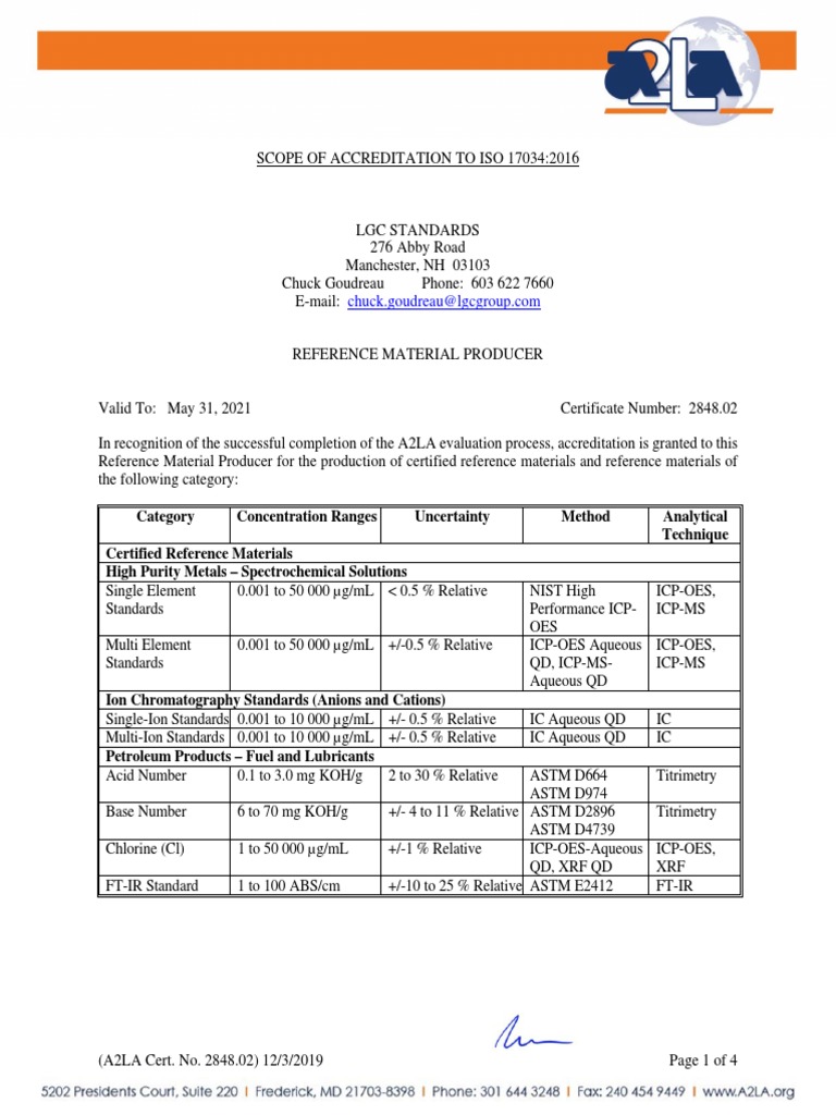 LGC Standards | Download Free PDF | Alloy | Zirconium