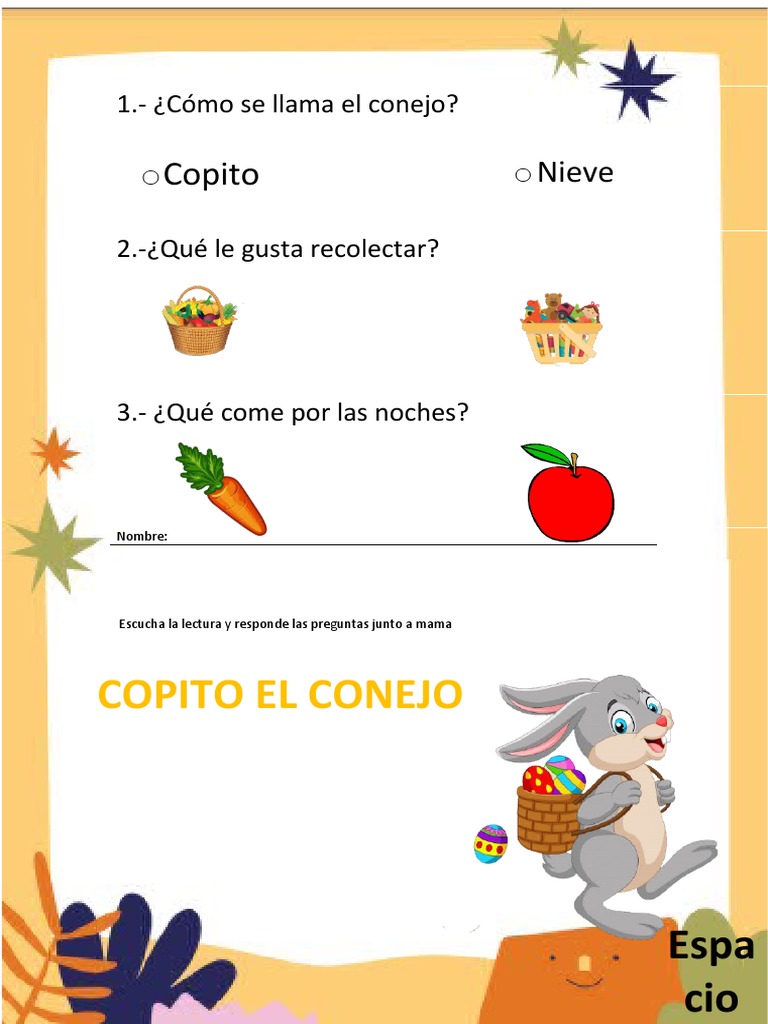 Cuento Del Copito El Conejo | PDF