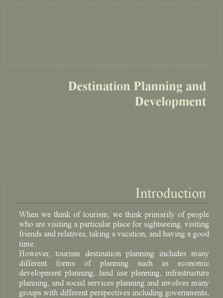 Tourism Destination Planning Guide | PDF | Tourism | Infrastructure