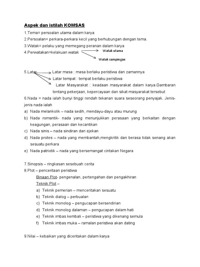 Istilah Komsas | PDF