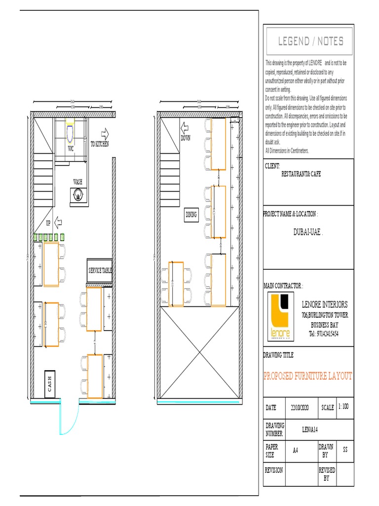 Legend / Notes: Proposed Furniture Layout | PDF