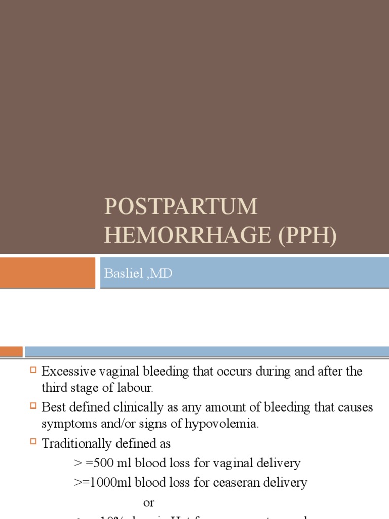 Postpartum Hemorrhage (PPH) | PDF | Childbirth | Medical Specialties