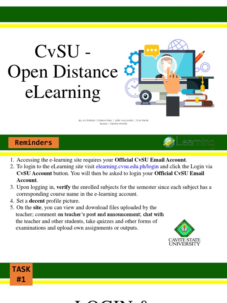 CvSU Open Distance ELearning Student Tutorial University Wide | PDF | Educational Technology | Quiz