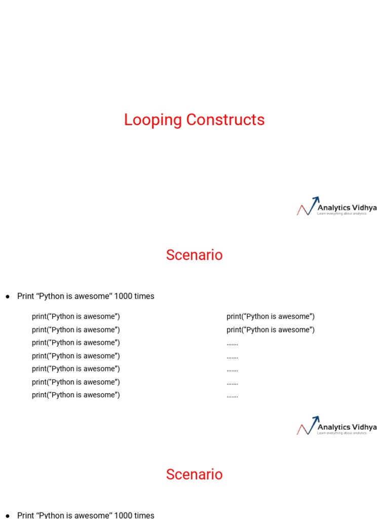 Looping Constructs | PDF | Control Flow | Python (Programming Language) Looping Constructs | PDF | Control Flow | Python (Programming Language)