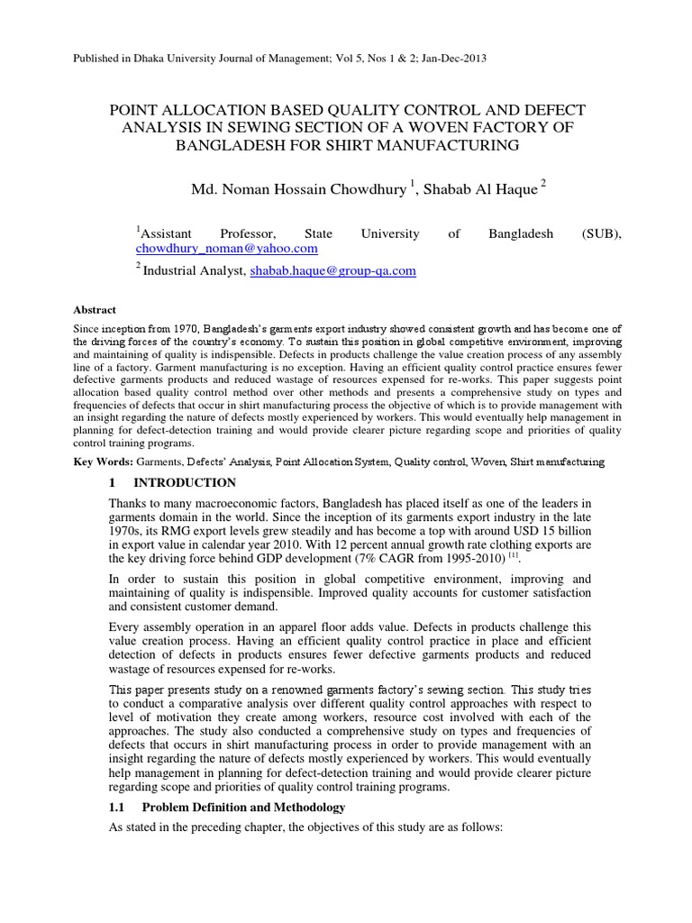 Point Allocation Based Quality Control A | PDF | Sampling (Statistics ...