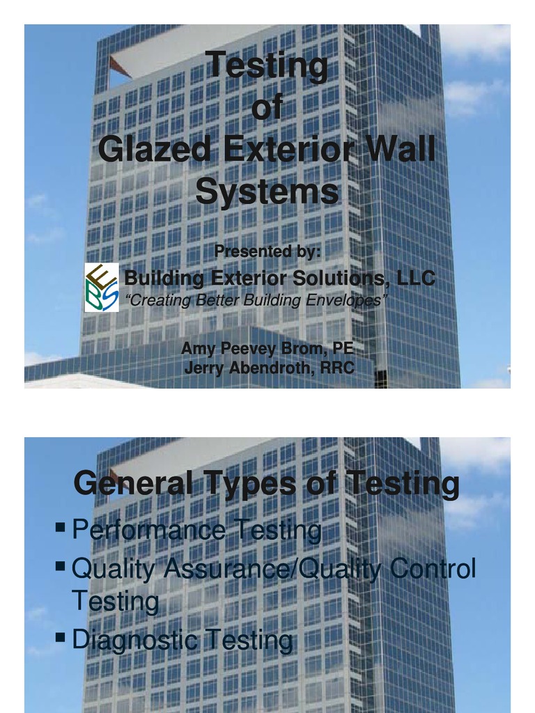 Exterior Wall Testing | PDF | Quality Assurance | Specification ...