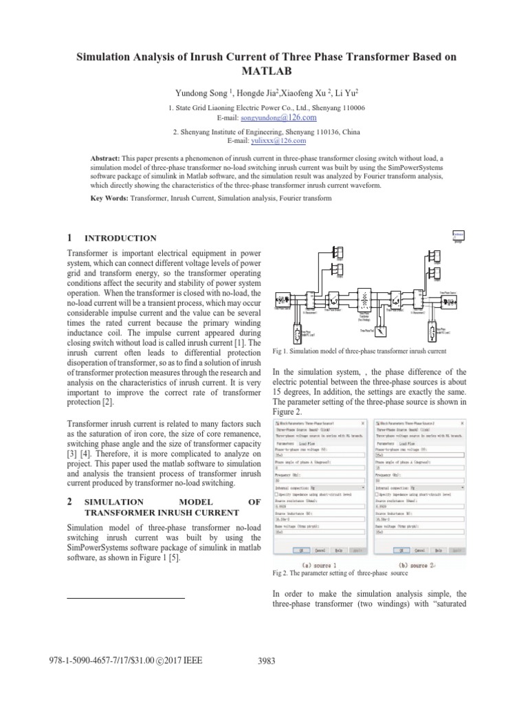 Transformer Inrush Current Analysis | PDF | Transformer | Electricity