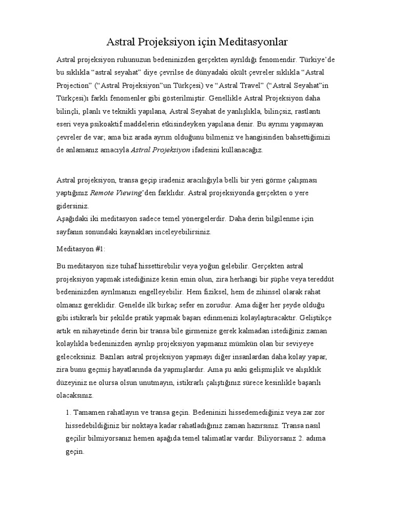 Astral Projeksiyon | PDF