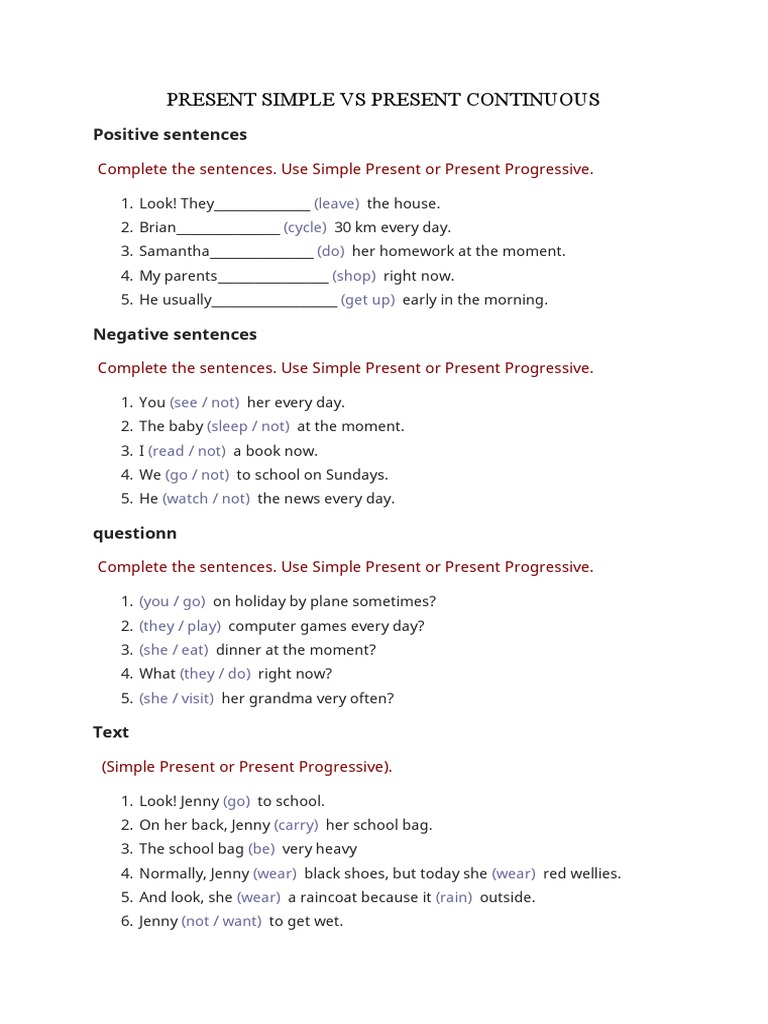 Present Simple VS Present Continuous | PDF