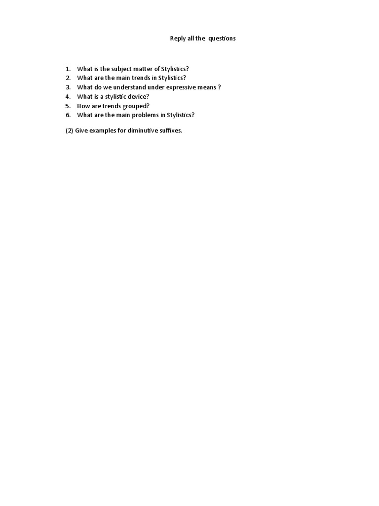 Subject Matter of Stylistics | PDF